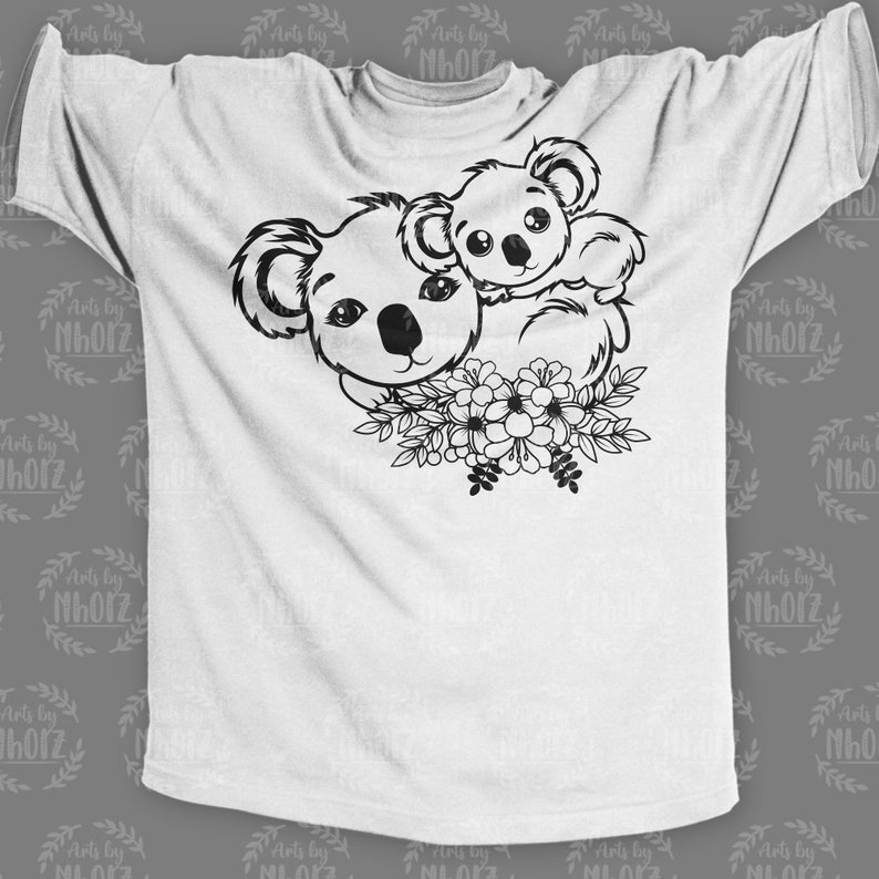 Koala Mom and Baby Svg, Koala Clipart, Mother and Baby Animal Cut File ...