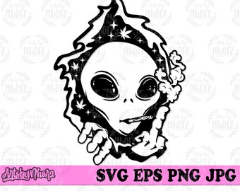 Middle Finger Alien | Etsy