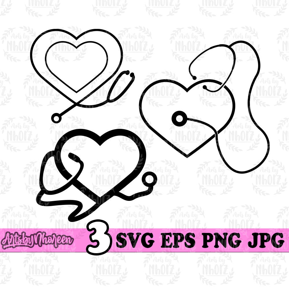 3 Stethoscope Svg Stethoscope SVG Bundle Doctor Svg Nurse | Etsy