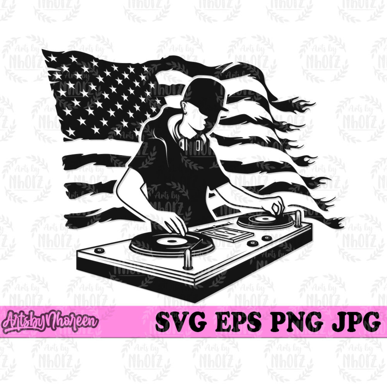 US DJ Svg Disc Jockey Cut File Mixer Stencil Turntable - Etsy