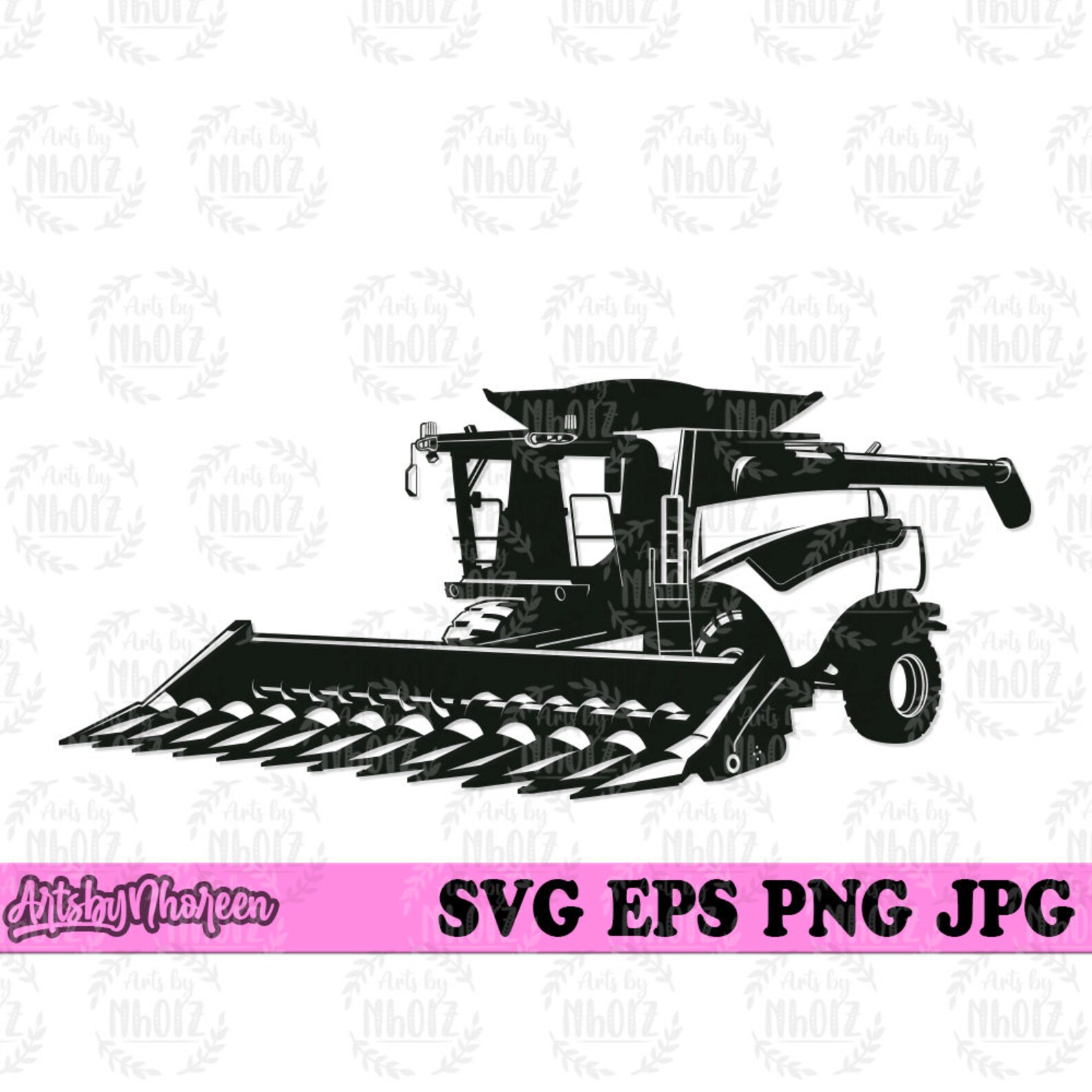 Corn Harvester Svg Corn Field Clipart Farm Land Owner Cut - Etsy