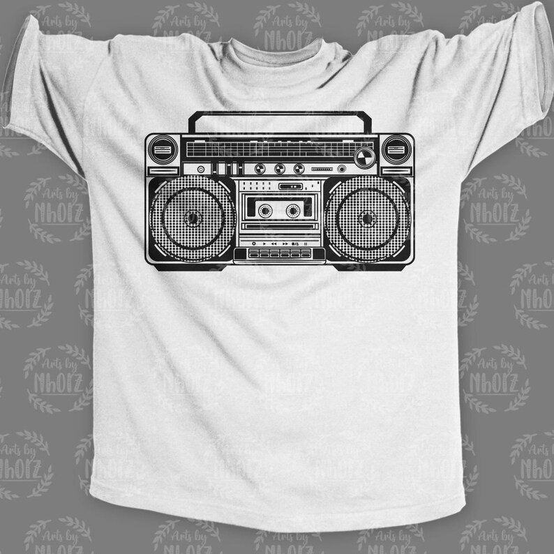 Boom Box Svg Retro Clipart Cassette Tape Stencil Vintage - Etsy