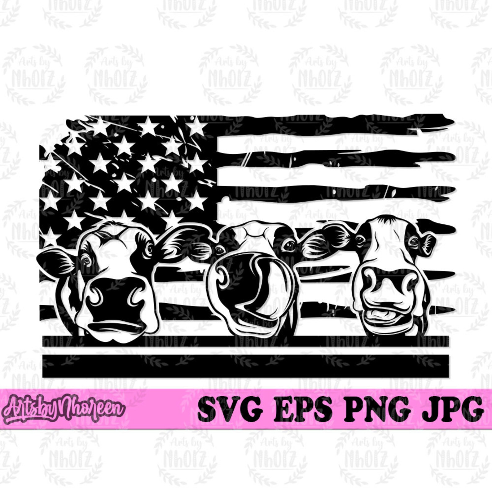US Flag Funny Cow Svg Farm Life Cut File Farm Cow Stencil - Etsy