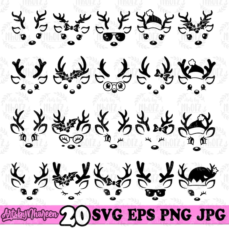 Cool Reindeer Clipart - Etsy