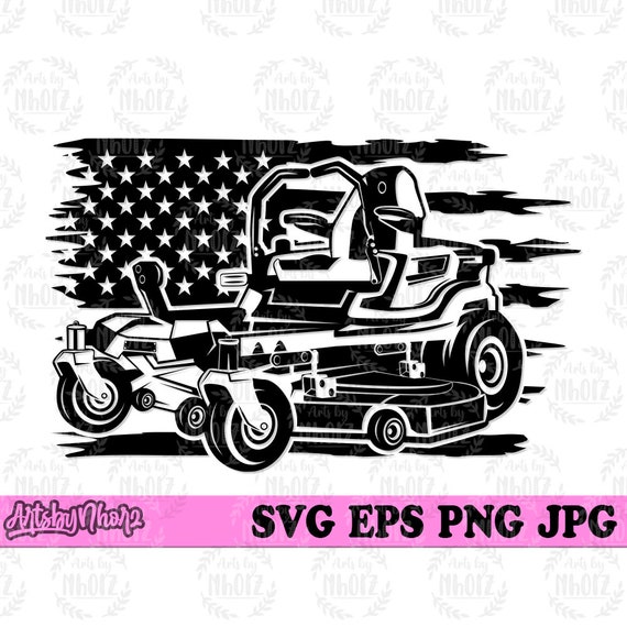 US Zero Turn Lawn Mower Svg Zero Turn Svg US Lawn Mower Logo | Etsy