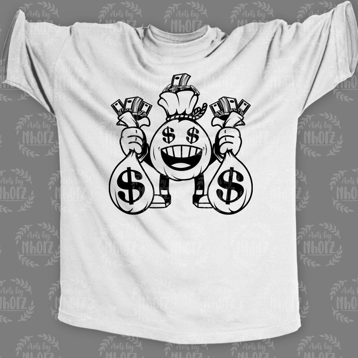 Money Bag Svg Hipster Cool Kid Clipart Rich Life Gangster - Etsy