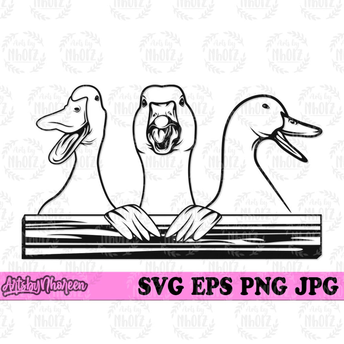 3 Funny Duck Peeking Svg | Farm Animal Clipart | Peeking Animal Stencil ...