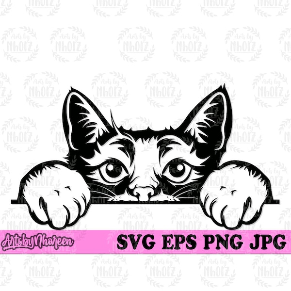 Peeking Cat - Etsy