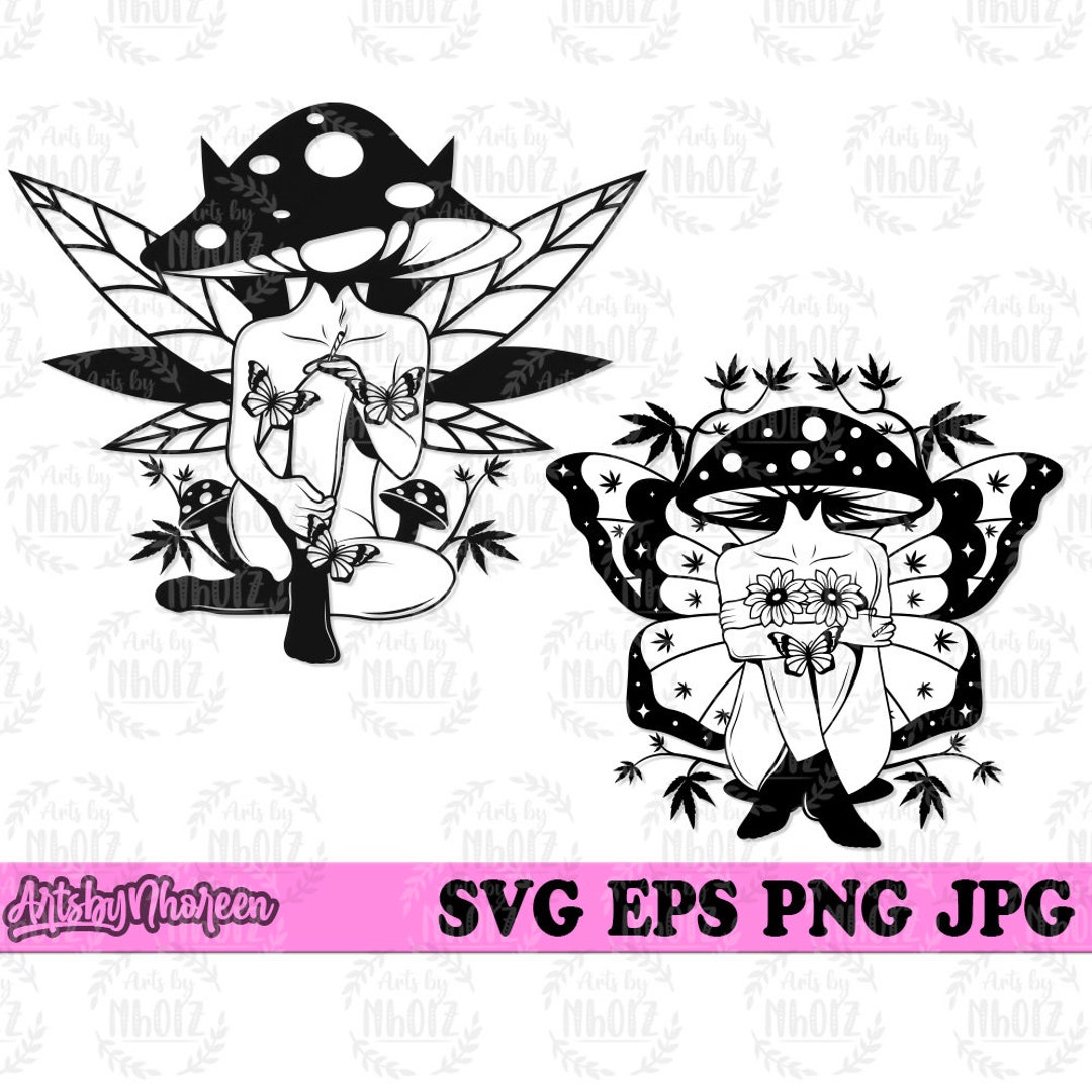 Weed Fairy Mushroom Head Svg, Kush Clipart, 420 Svg, Cannabis Cut File ...