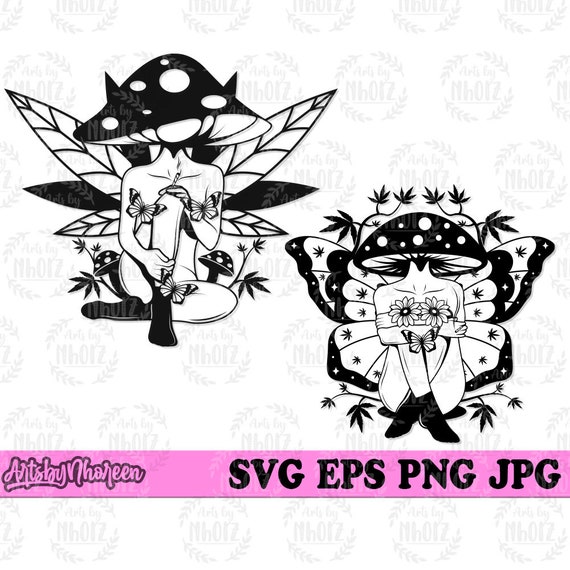 Weed Fairy Mushroom Head Svg Kush Clipart 420 Svg Cannabis - Etsy