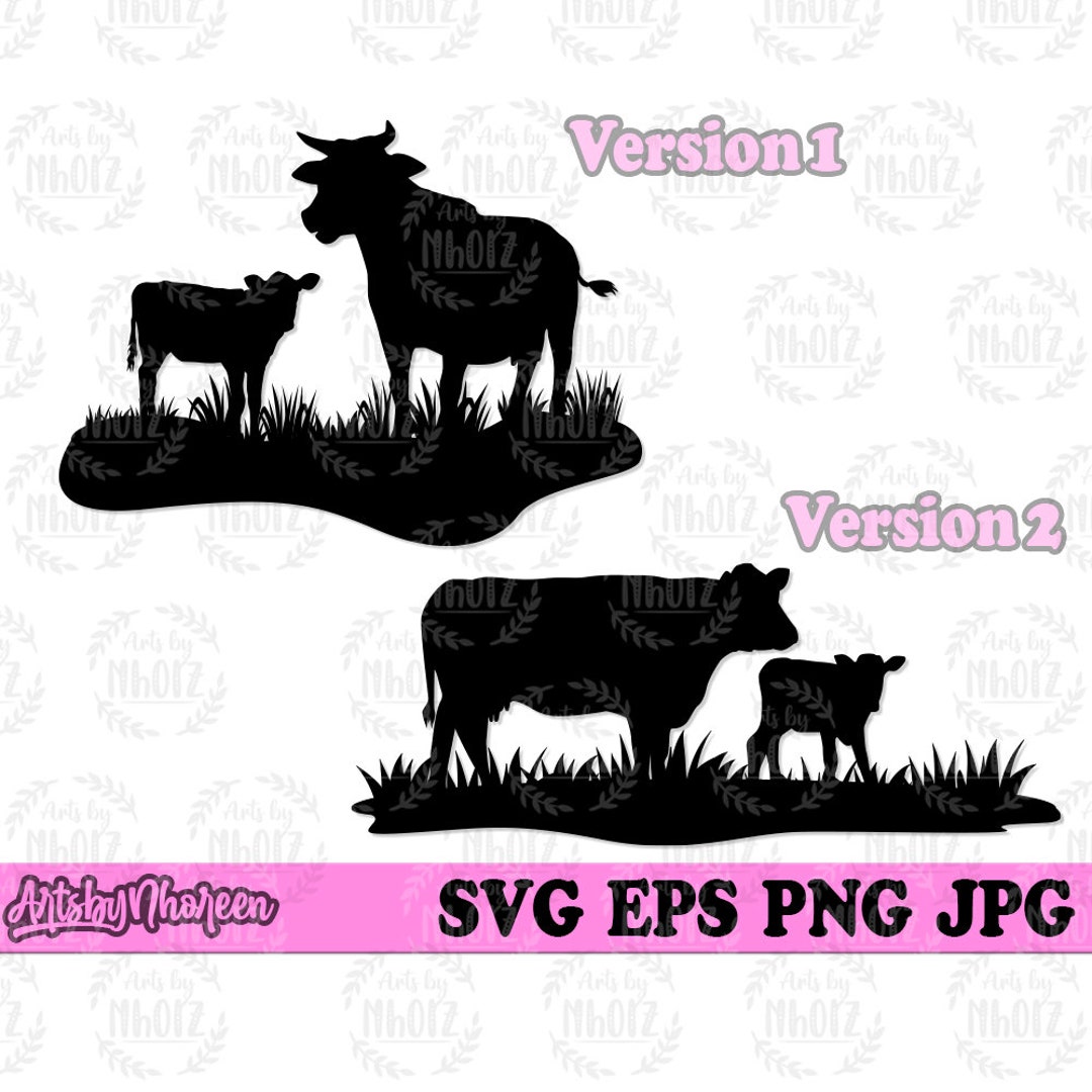 Cow and Calf Svg, Farm Cow Svg, Cow Clipart, Cow Cutfile, Farm Cow Png ...