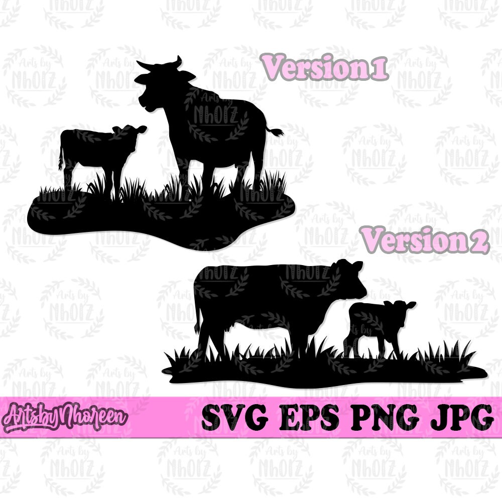 Cow and Calf Svg Farm Cow Svg Cow Clipart Cow Cutfile Farm | Etsy Australia