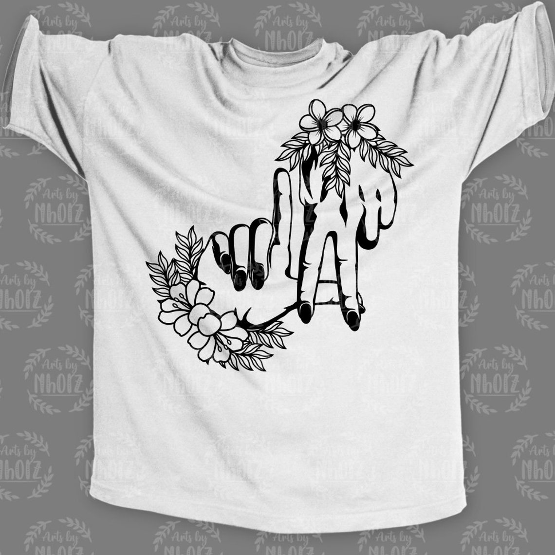 LA Hand Sign Svg Los Angles Clipart Floral Palm Cut File - Etsy