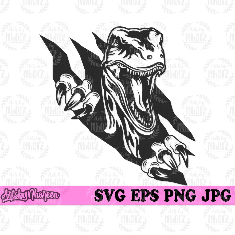 Raptor Dinosaur Scratch SVG File Dino Shirt Png Wild Animal - Etsy