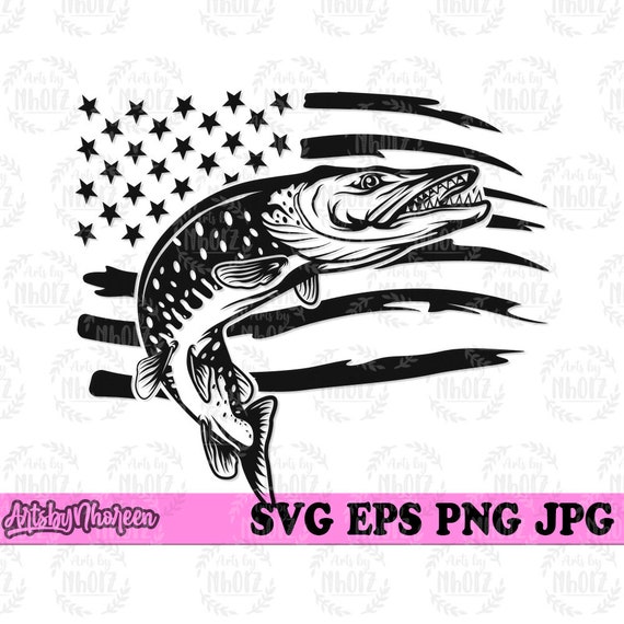 US Pike Fish Svg Pike Clipart Fishing Dad T-shirt Design - Etsy