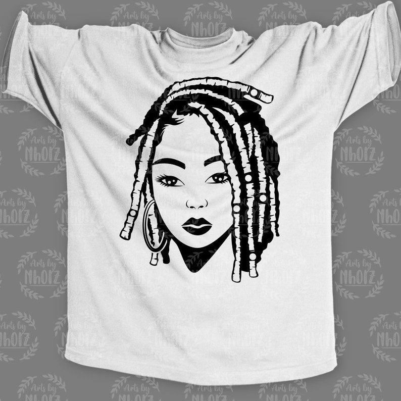 Sexy Afro Woman Dreadlock Svg, Black Lady Face Stencil, Dread Hair ...