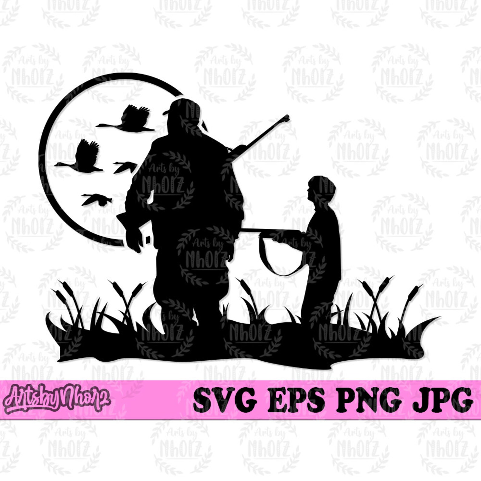 Dad and Son Hunter Svg, Like Father Like Son Svg, Hunter Tandem Svg ...