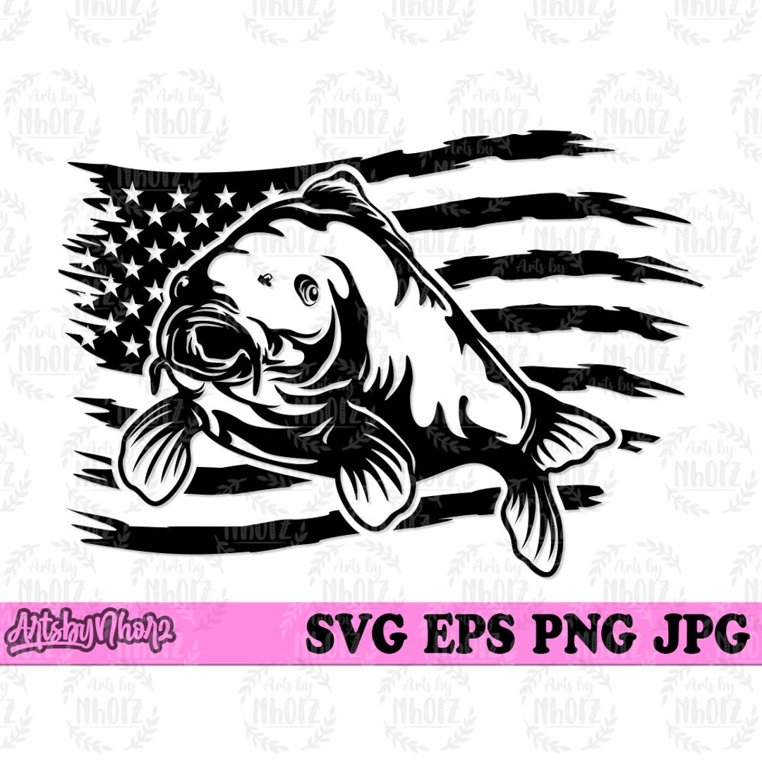 US Carp Fish Svg, US Carp Svg, US Fish Day Svg, Fish Clipart, Fish ...