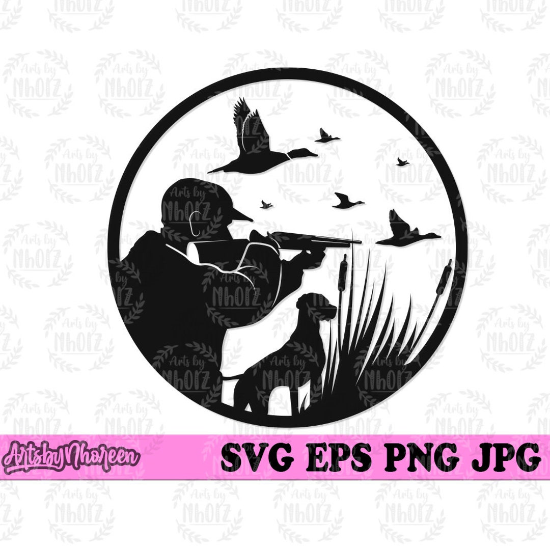 Duck Hunting Svg, Dog Duck Scene Clipart, Hunting Club Jpeg T-shirt ...