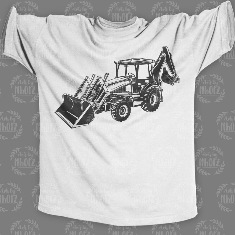 Backhoe Loader Svg, Heavy Equipment Clipart, Machine Operator Stencil ...
