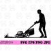 Mowing Svg, Lawn Mower Service Jpeg Dxf, Gardening Clipart, Landscape ...