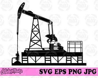 Oil Rig SVG, Oilfield Svg, Oil Pump Svg, Oil Derrick Svg, Oil Rig ...