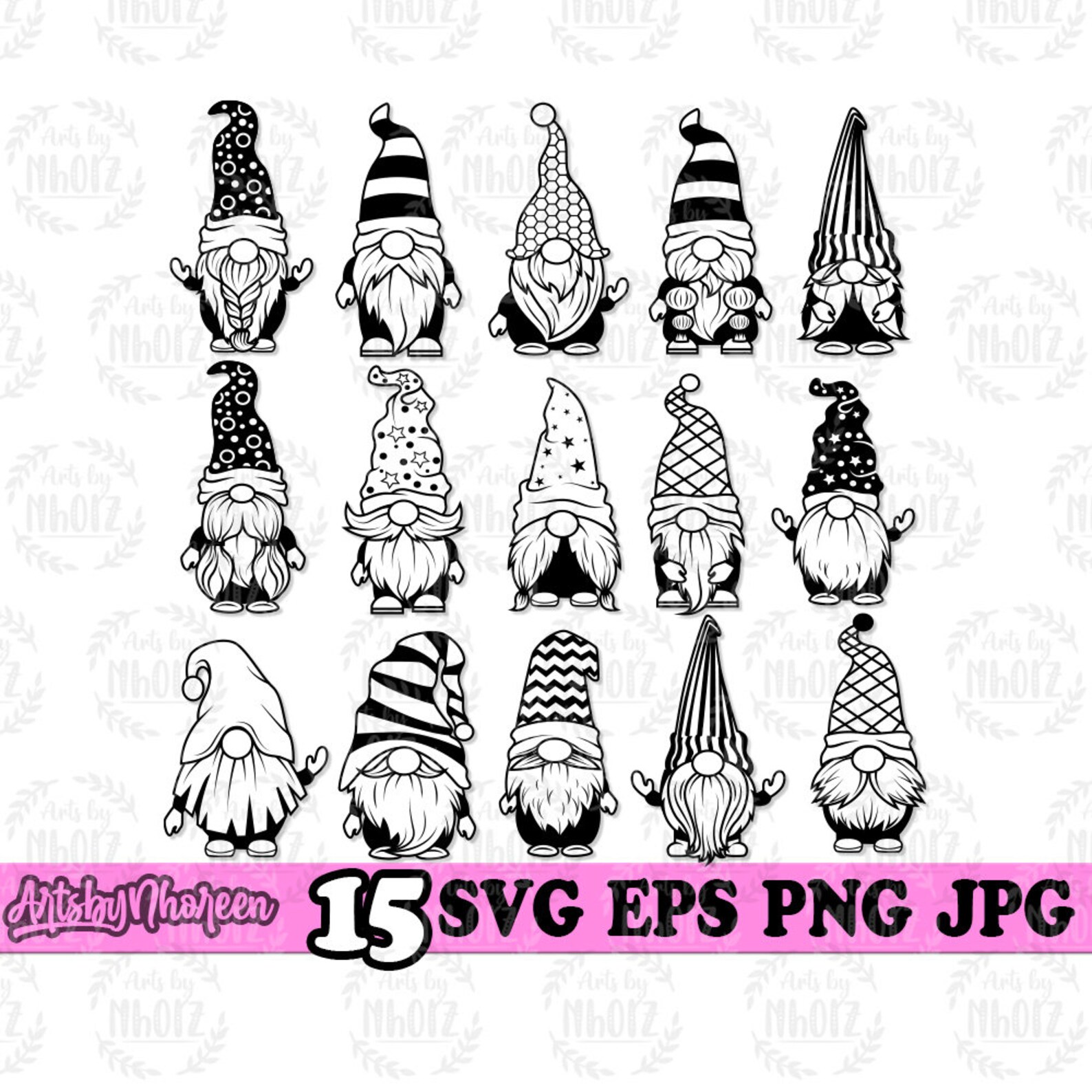15 Gnomes SVG Bundle Lucky Elf Clipart Good Faith PNG - Etsy