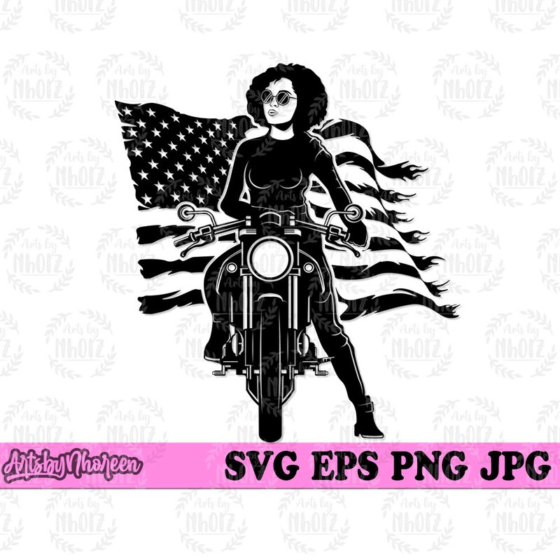 Female Biker Svg - Etsy