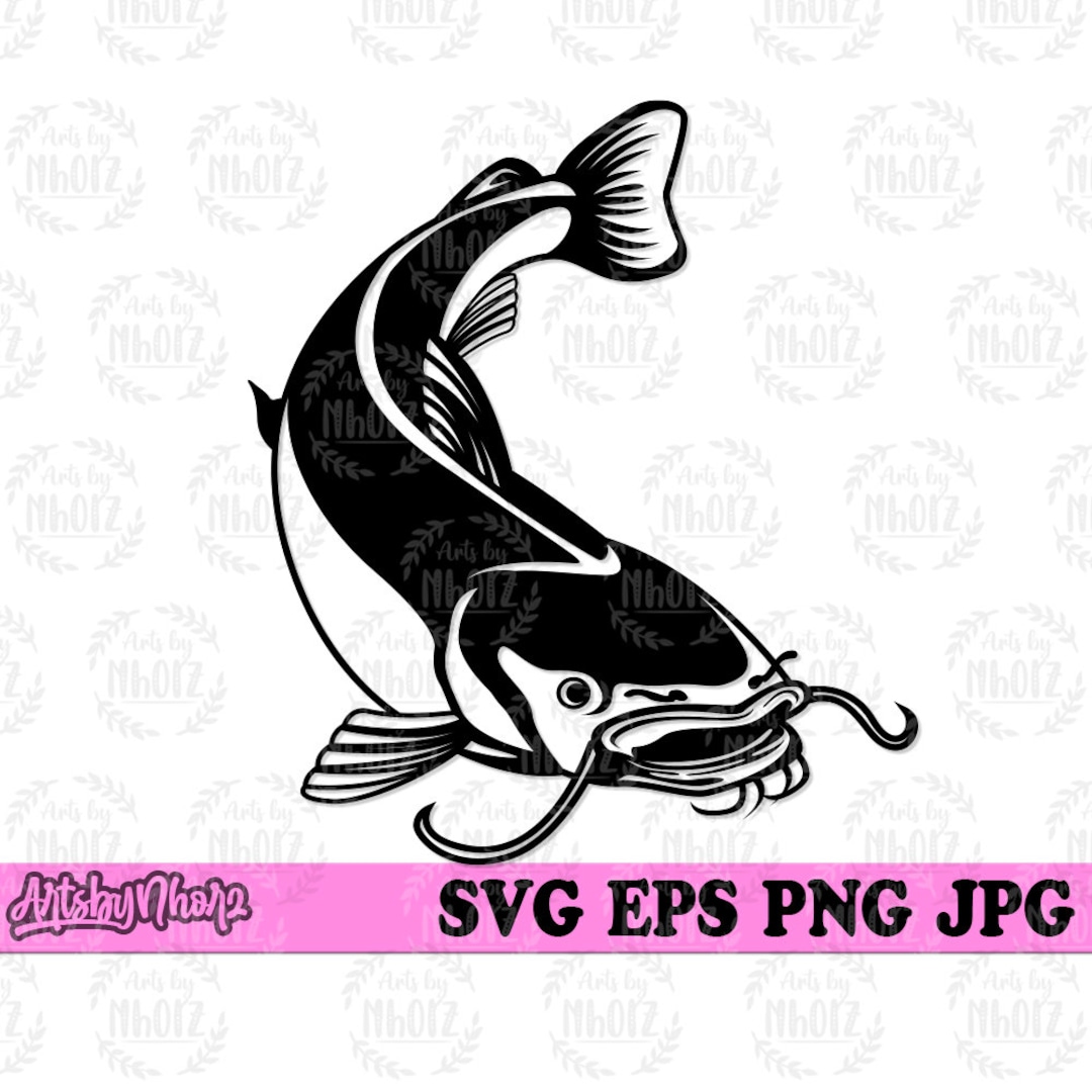 Catfish Svg, Catfish Clipart, Catfish Cutfile, Fishing Shirt Svg, Cat ...