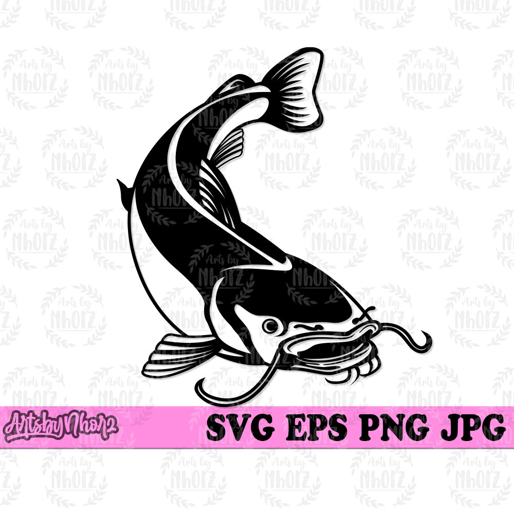 Digital US Cat Fish Cutfile US Cat Fish svg Fishing svg Cat Fish ...