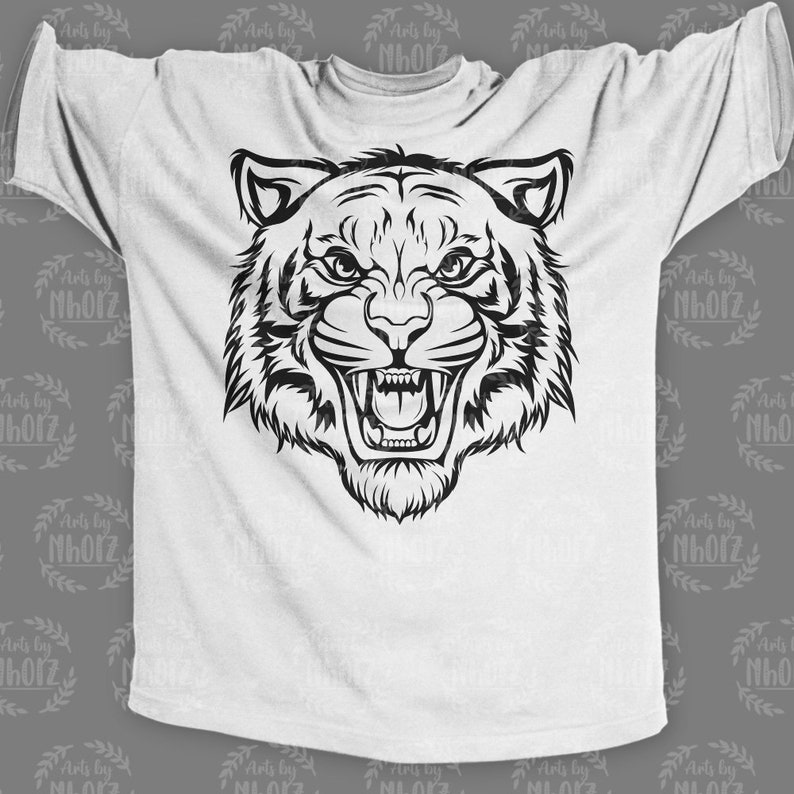 Tiger Head Svg Tigery Clipart Wild Animal Cut File Strong - Etsy