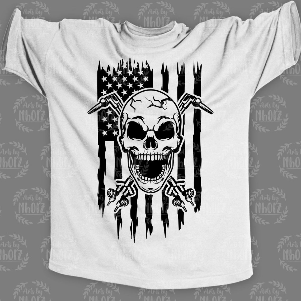 US Welder Skull Svg USA Welding Jpeg Monogram Stencil Iron - Etsy