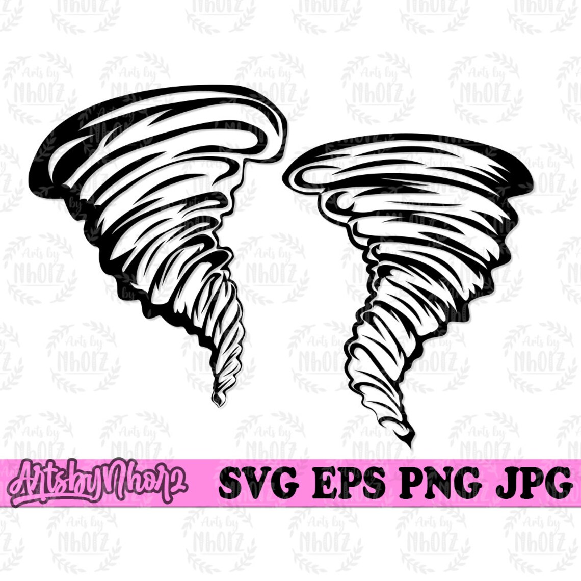 2 Tornado Svg Files Tornado Clipart Tornado Cut Files | Etsy