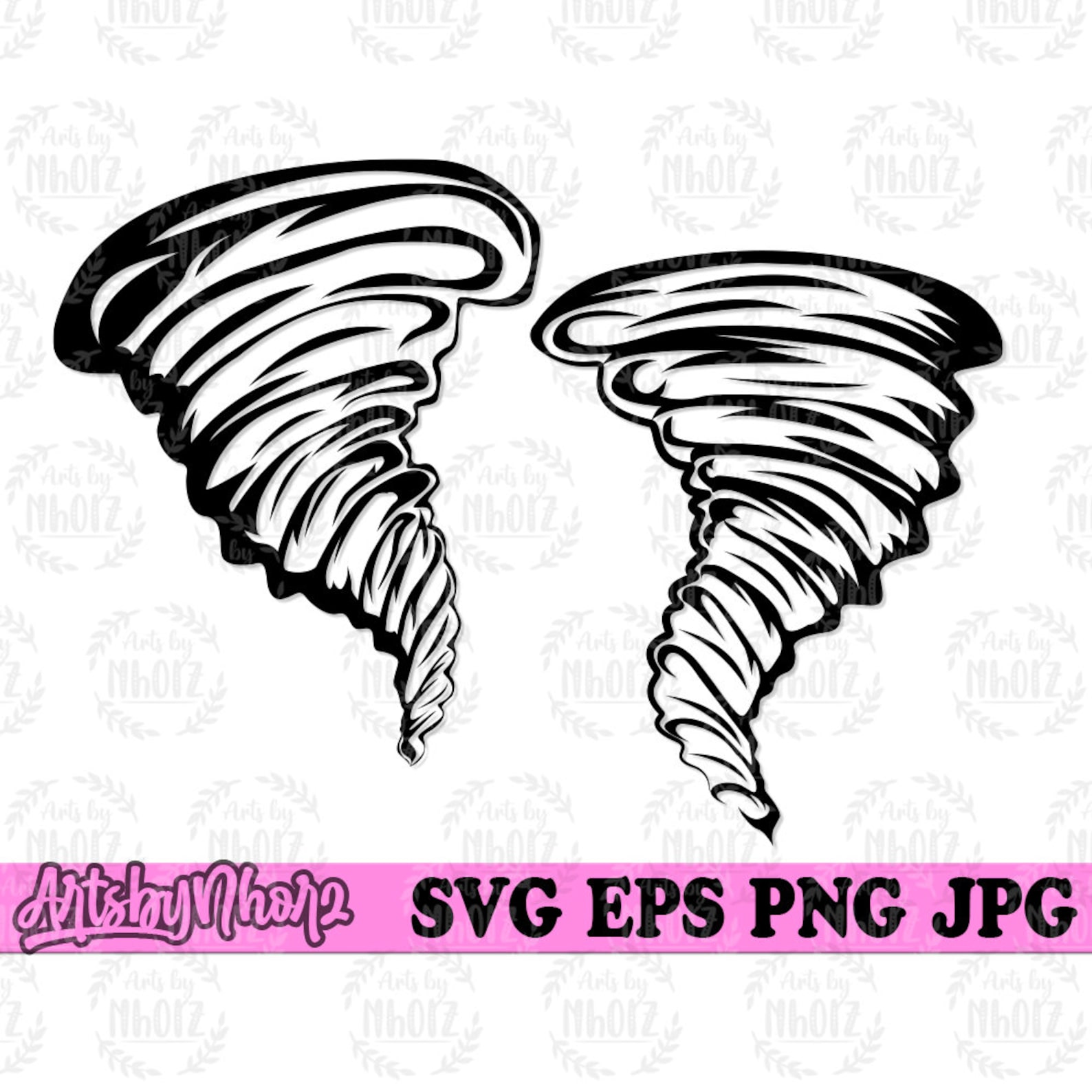 2 Tornado Svg Files Tornado Clipart Tornado Cut Files - Etsy