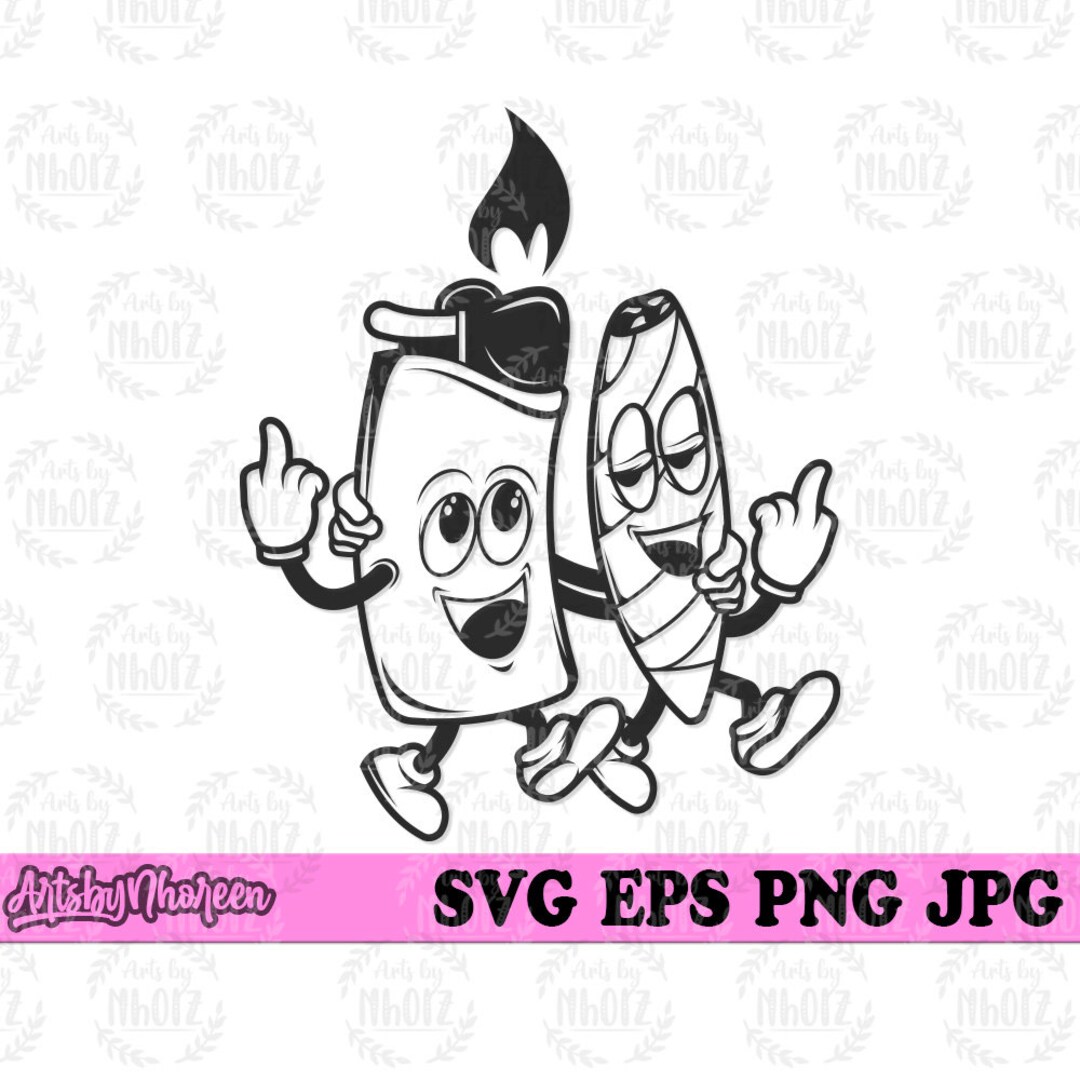 Lighter and Joint Best Friends Svg Best Bud Clipart Weed Life Tshirt ...