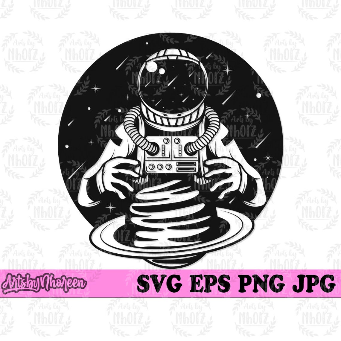 Astronaut Svg Spaceman Clipart Outer Space Cut File Planet - Etsy