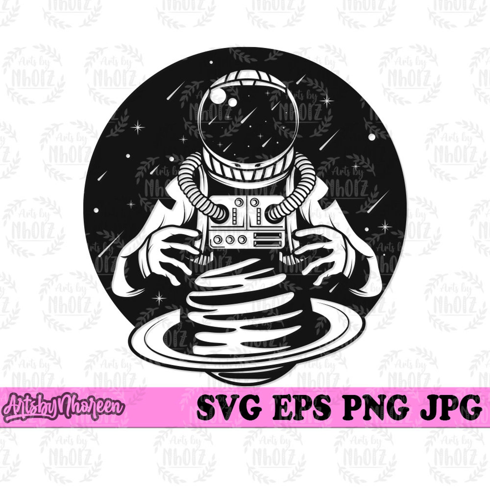 Astronaut Svg Spaceman Clipart Outer Space Cut File Planet - Etsy