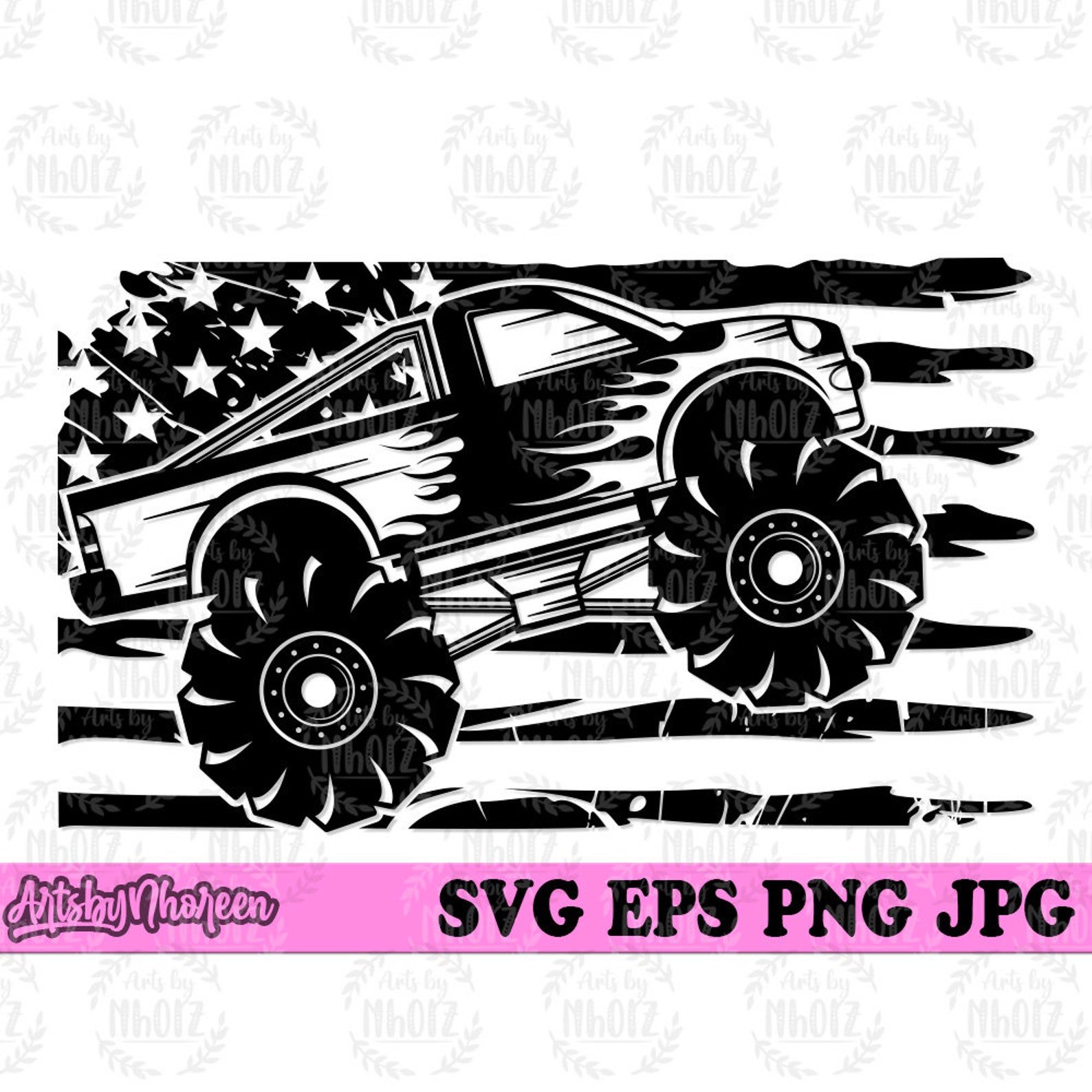 US Monster Truck Svg Extreme Sports Clipart Drag Racing - Etsy