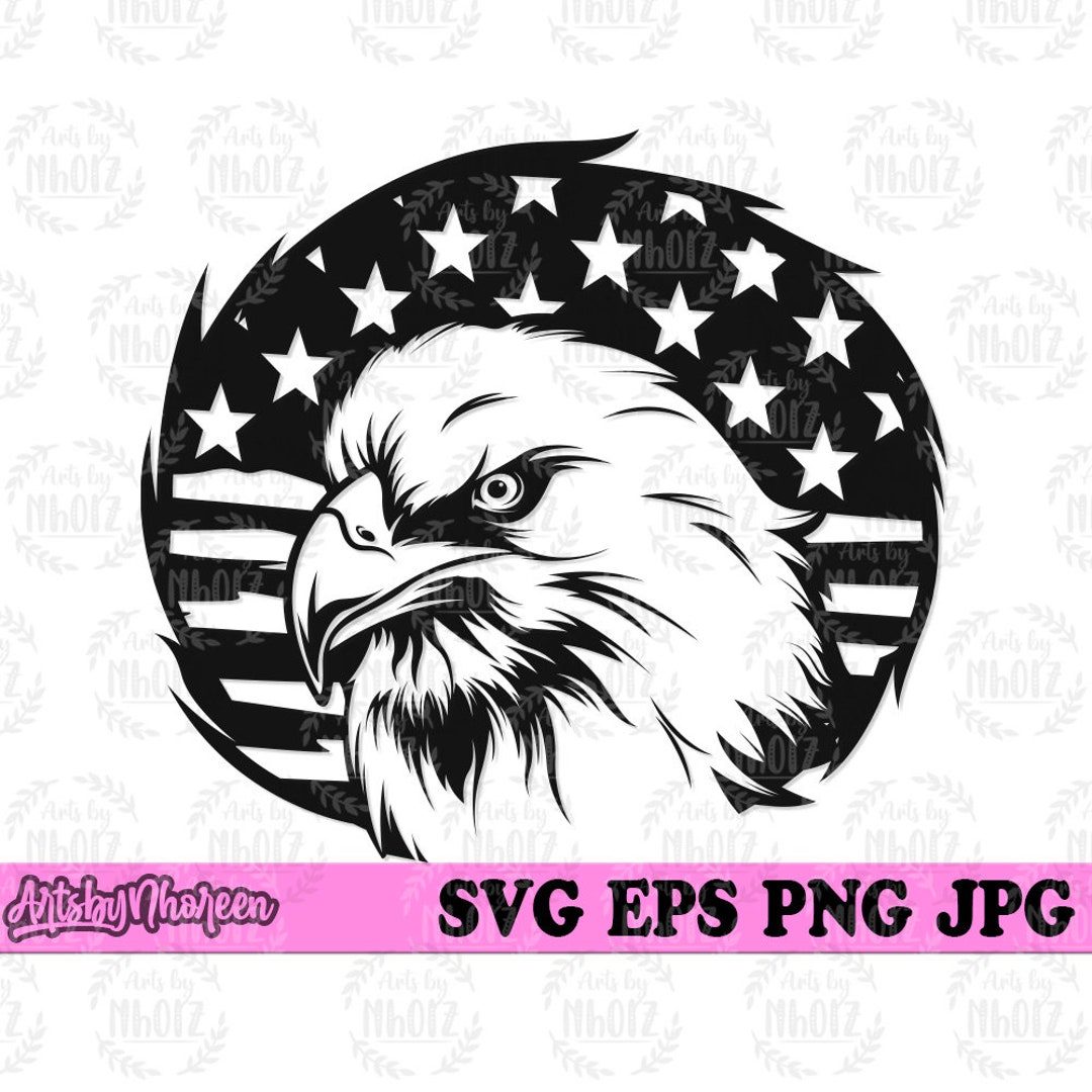 US Patriotic Eagle Svg, Merica Shirt Clipart, American T-shirt Design ...