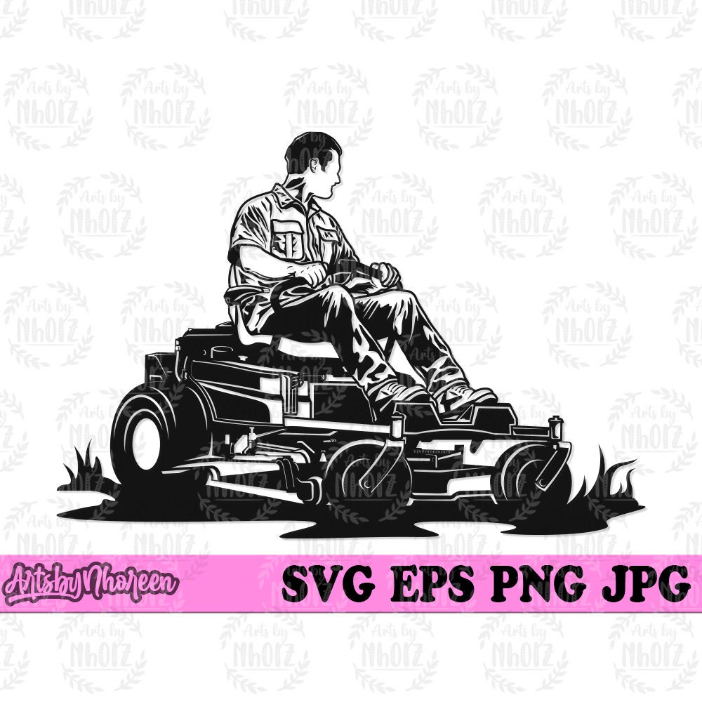 Mowing Svg, Lawn Mower Shop Owner Jpeg Dxf, Gardening Clipart ...
