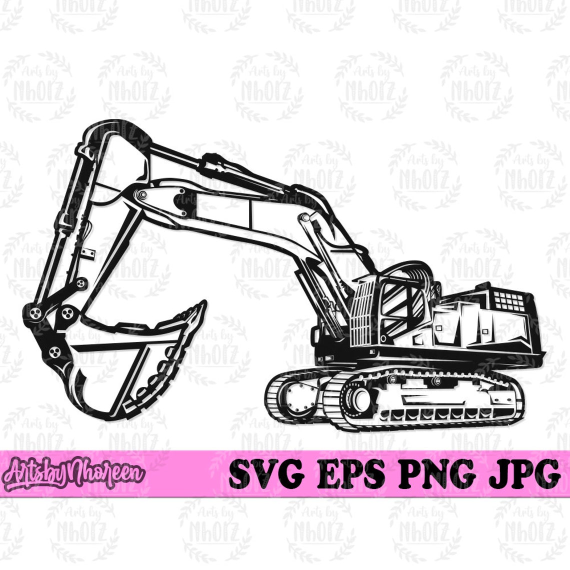 Excavator Svg Construction Clipart Heavy Equipment Stencil - Etsy
