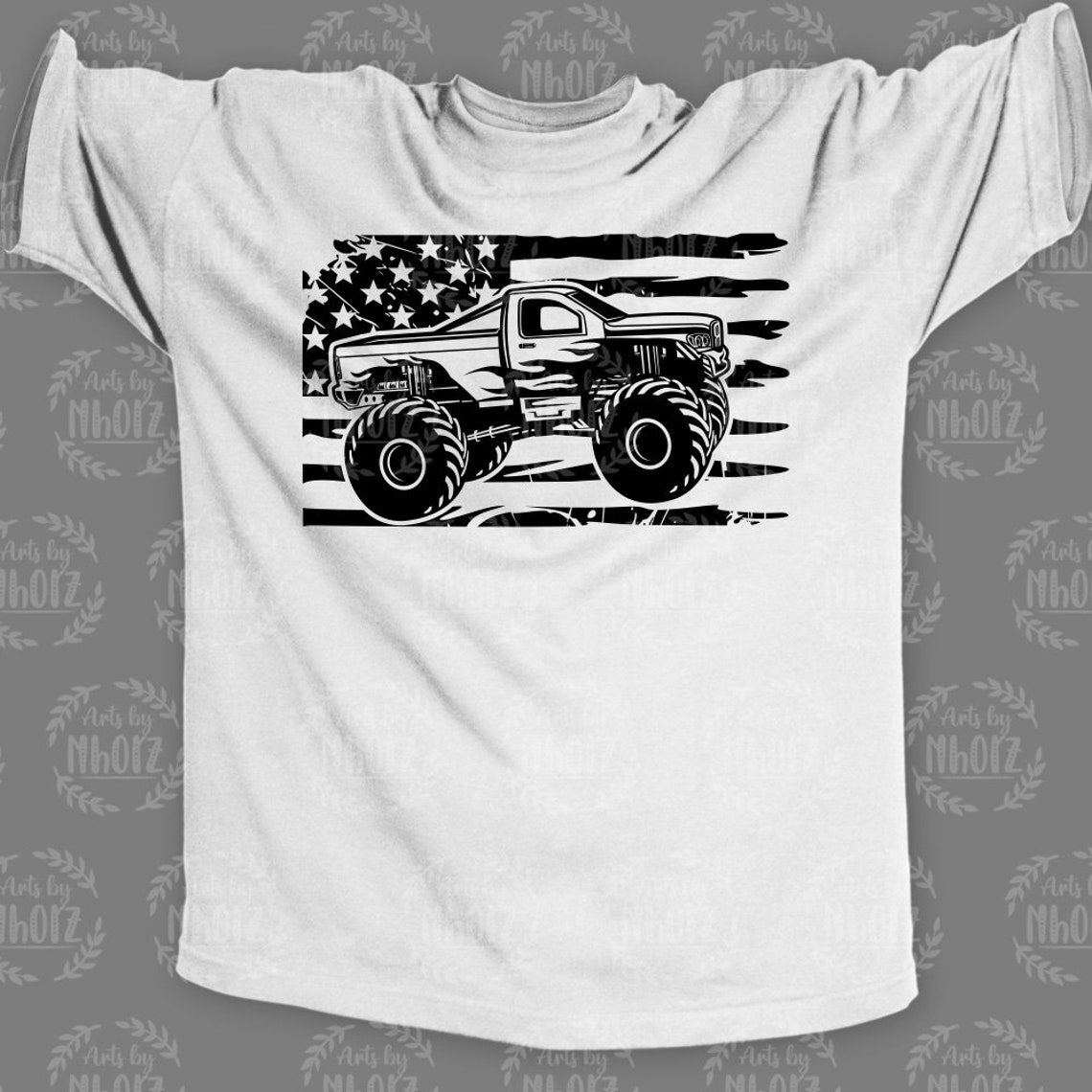 US Monster Truck Svg Big Ride Clipart Drag Racing Stencil - Etsy