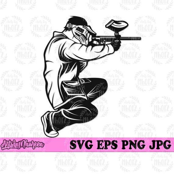 Paintball Player Svg Sports War Zone Game Dxf Target - Etsy