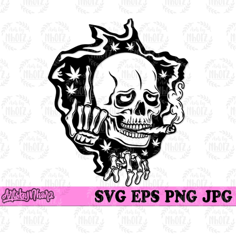 Weed Skull Svg Smoking Weed Svg Smoking Joint Svg Marijuana - Etsy