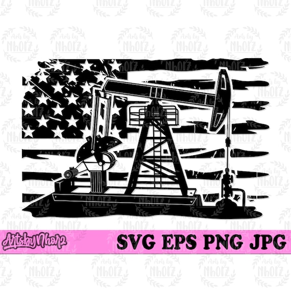 US Flag Oil Rig Svg Oil Rig Cutfile US Oil Rig Png Oil Rig - Etsy
