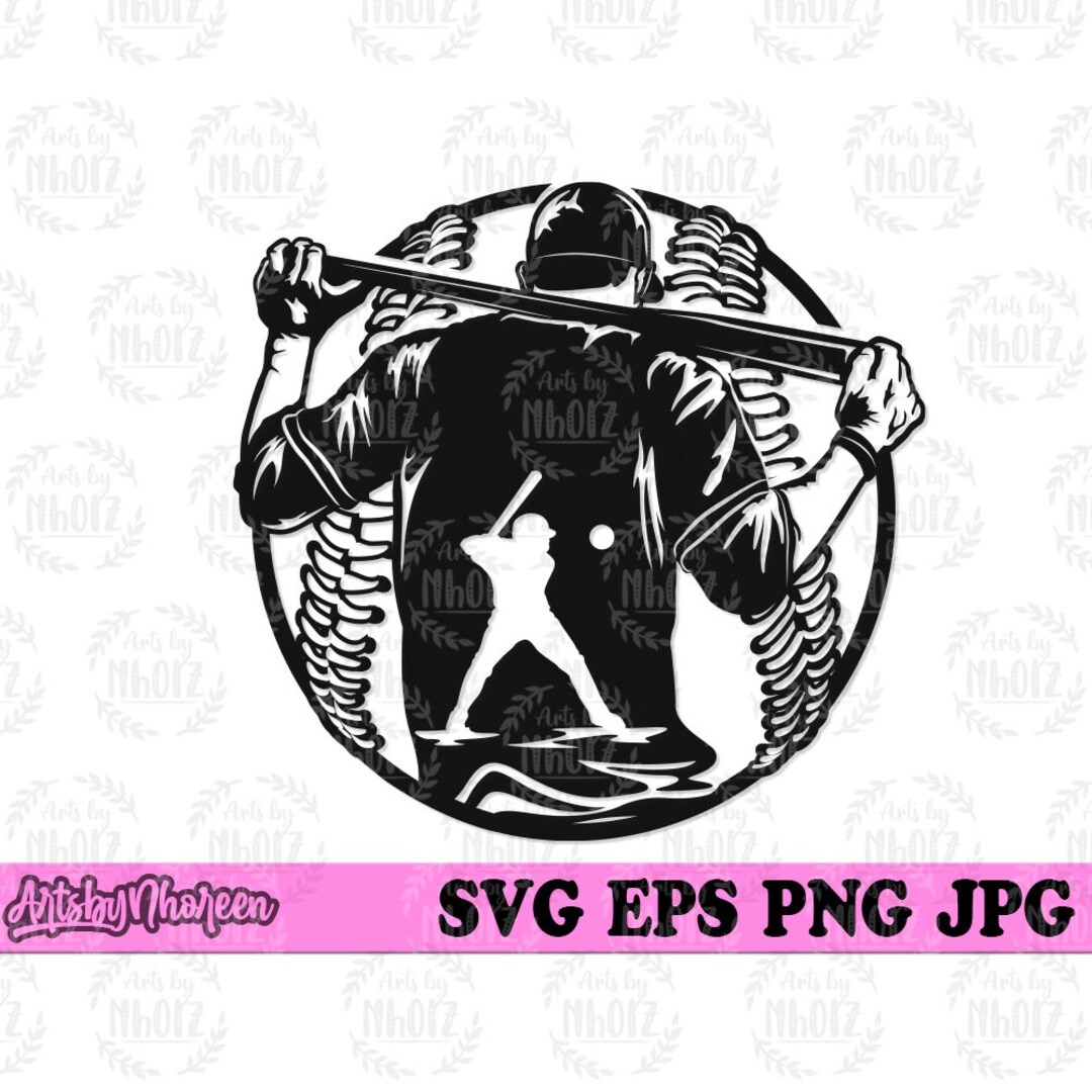 Baseball Player Svg, Sports Dad Cut File, Home Run Champion Stencil ...
