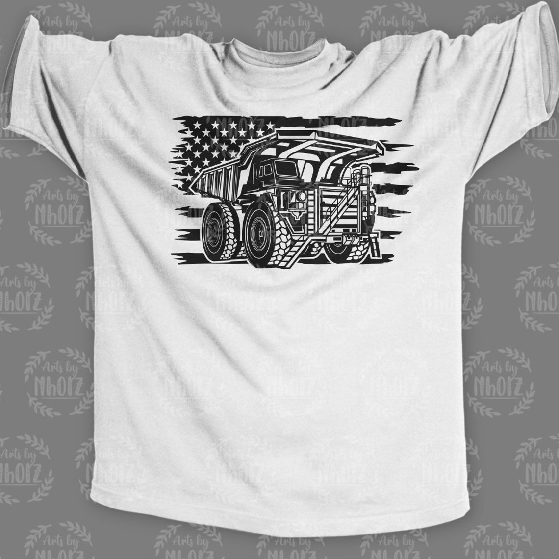 US Large Quarry Truck Svg, Trucker Dad Tshirt Design Dxf, Truck Driver ...