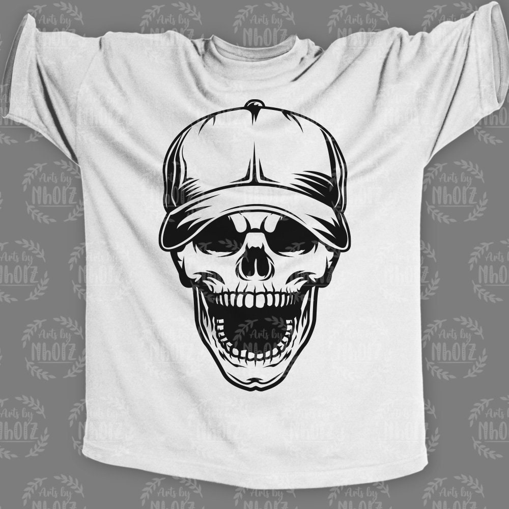 Dad Life Svg Dad Skull Clipart Human Skeletal Head With Hat | Etsy