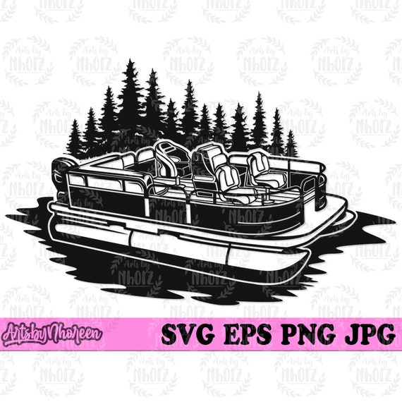 Pontoon Boat Svg Lake Fishing Cut File River Vehicle - Etsy Australia