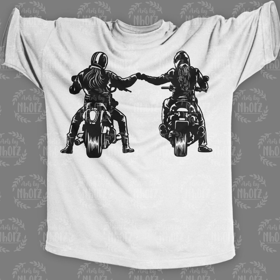 Girl Biker Fist Bump Svg, Lady Rider Clipart, Ride in Tandem Cut File ...
